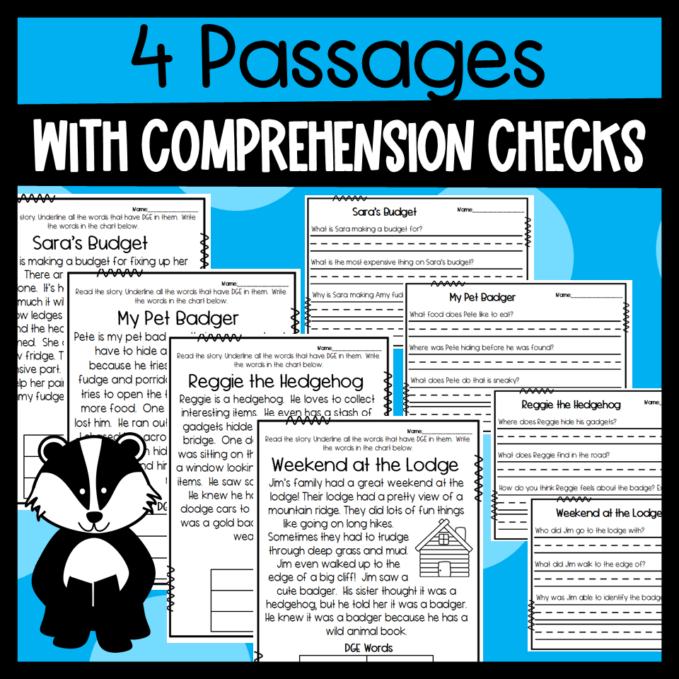 DGE Words Passages | Made By Teachers