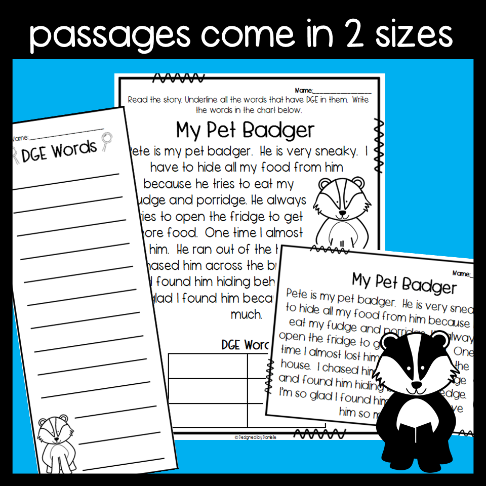 DGE Words Passages | Made By Teachers