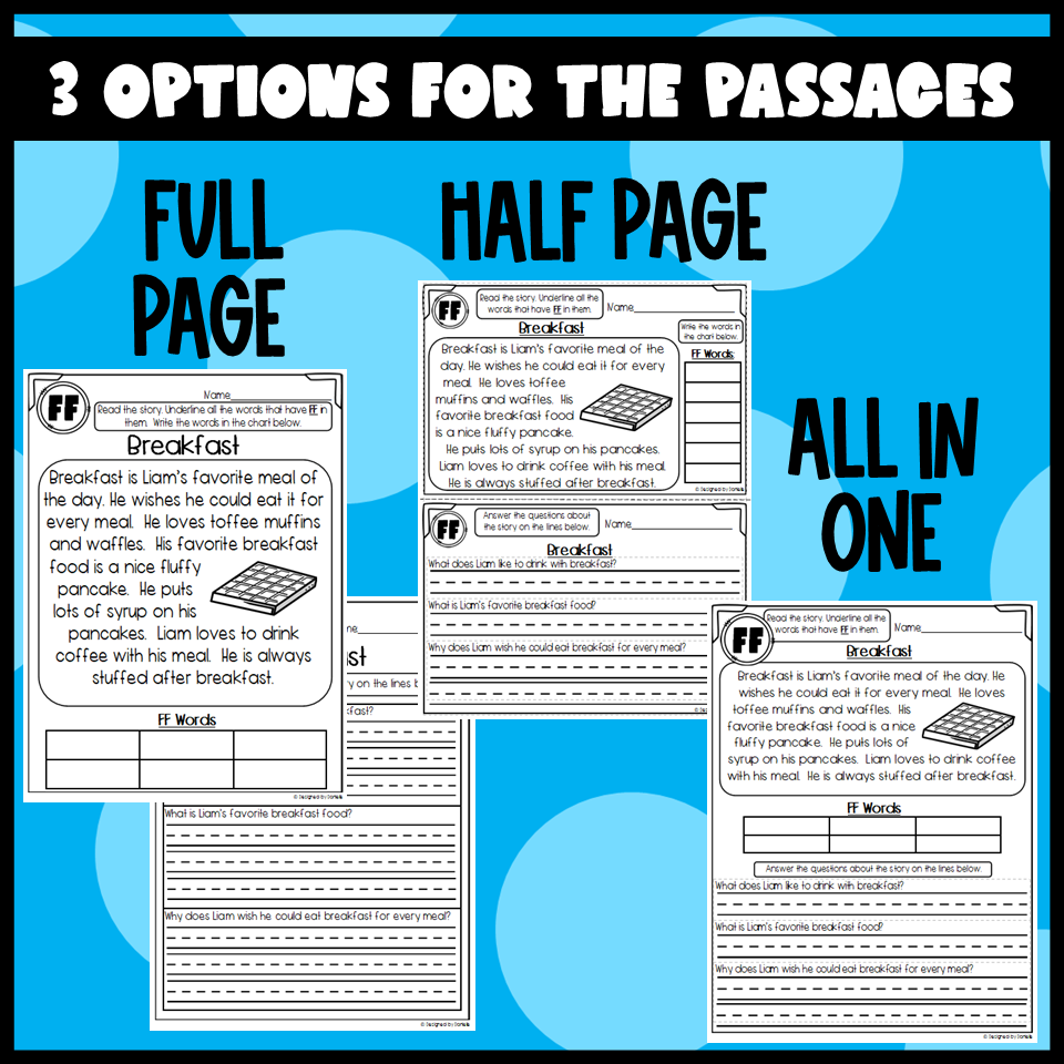 Double Letters FF and LL Passages | Made By Teachers