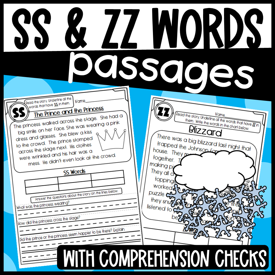 Double Letters SS and ZZ Passages | Made By Teachers