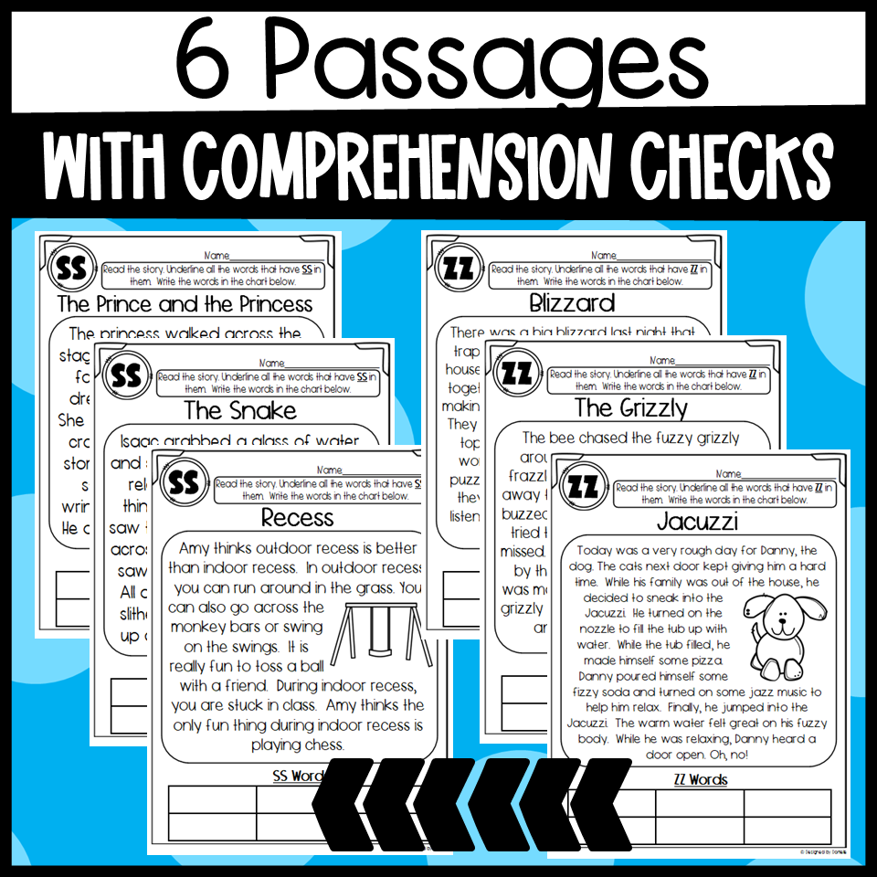 Double Letters SS and ZZ Passages | Made By Teachers