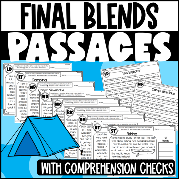 Ending Blends Reading Passages with Comprehension Questions | Made By ...