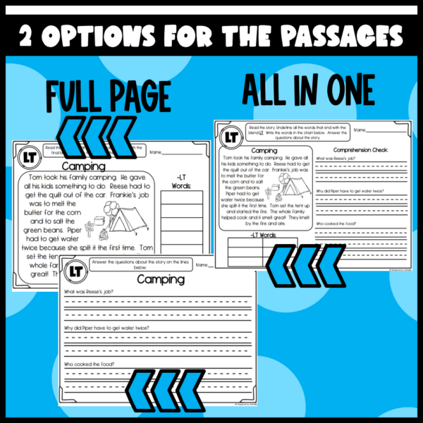 Ending Blends Reading Passages with Comprehension Questions | Made By ...