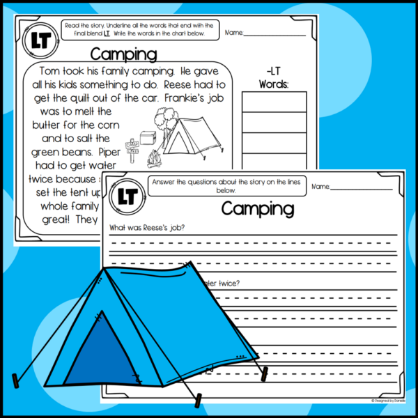 Ending Blends Reading Passages with Comprehension Questions | Made By ...