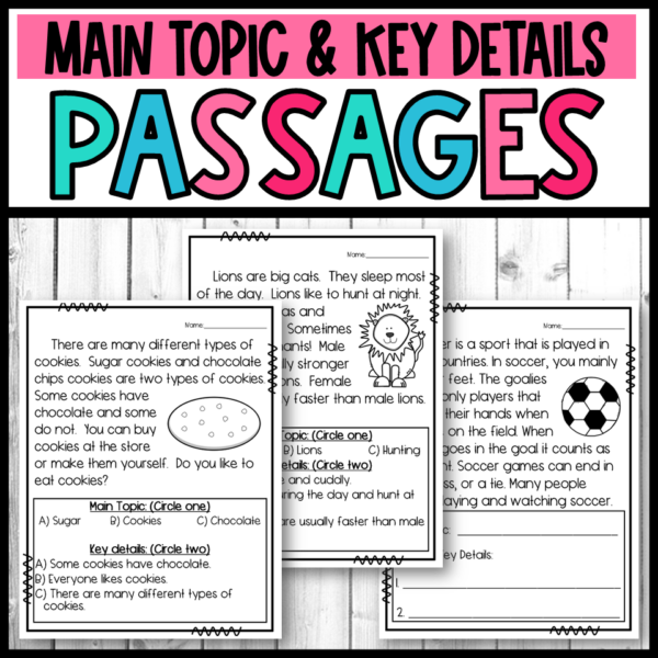 Main topic and Key Details Passages/ Shared Reading | Made By Teachers