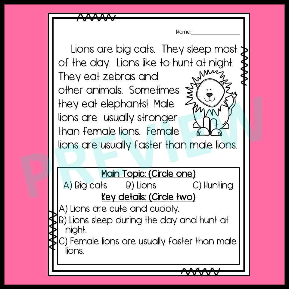 Main topic and Key Details Passages/ Shared Reading | Made By Teachers