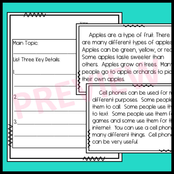 Main topic and Key Details Passages/ Shared Reading | Made By Teachers