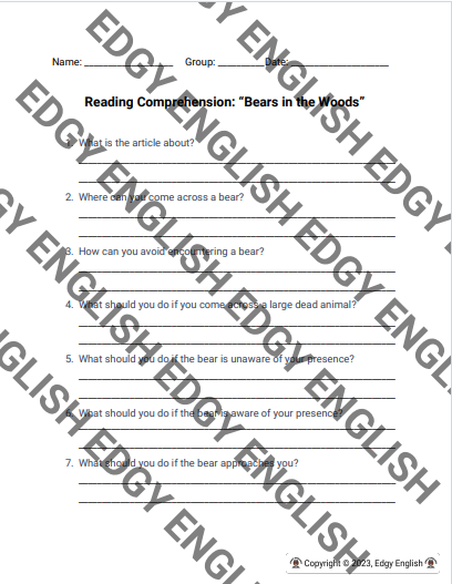 Bears (Survival in the Wild Part 5 of 6) - ESL | Made By Teachers