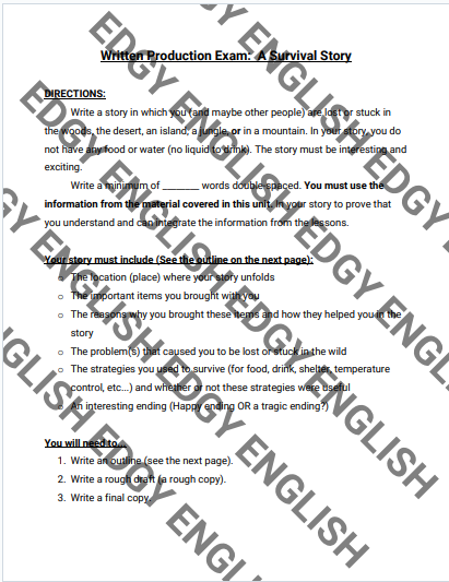 Story Writing Assessment (Exam - Part 6 of 6) - ESL | Made By Teachers