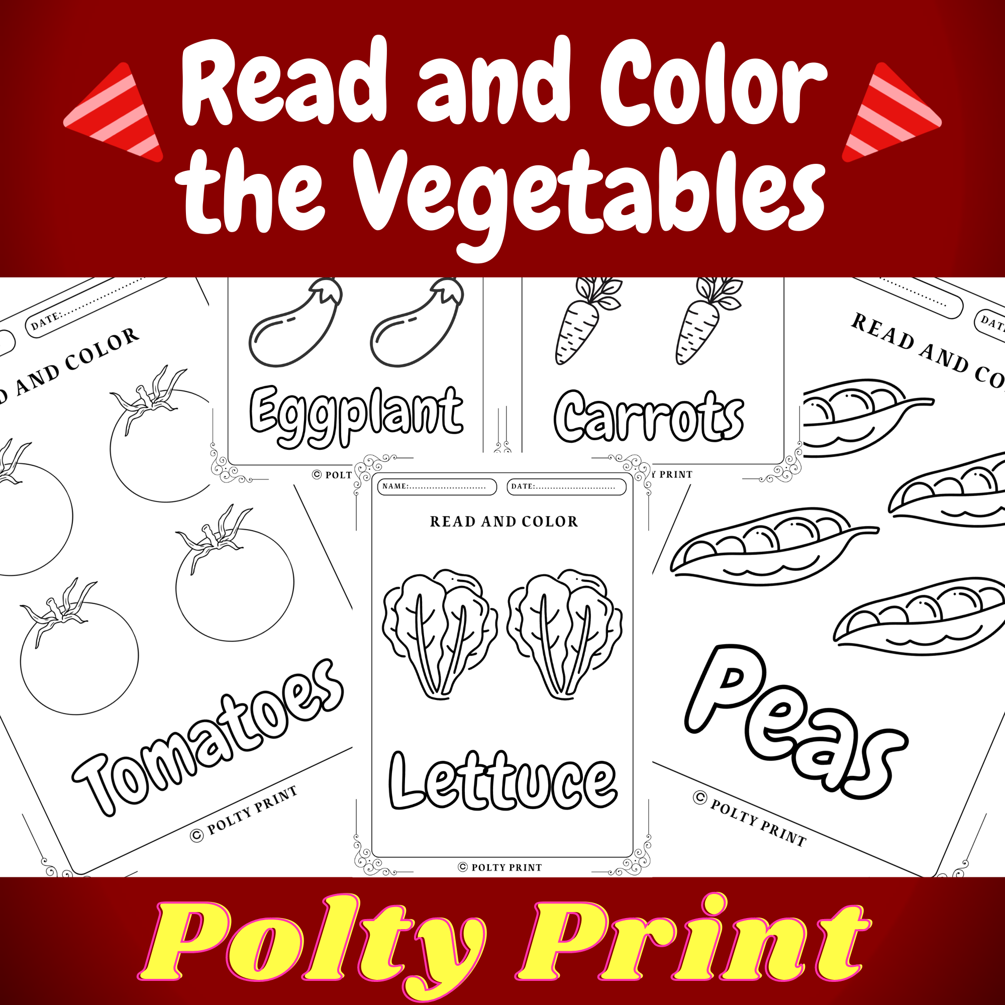 Read and Color the Vegetables | Made By Teachers