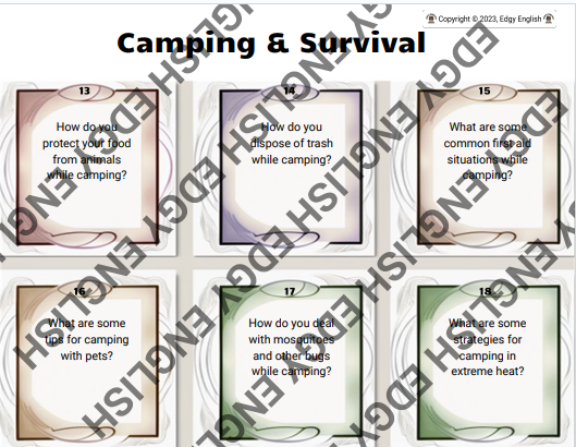 Camping & Survival in the Wild (ESL Bundle) | Made By Teachers