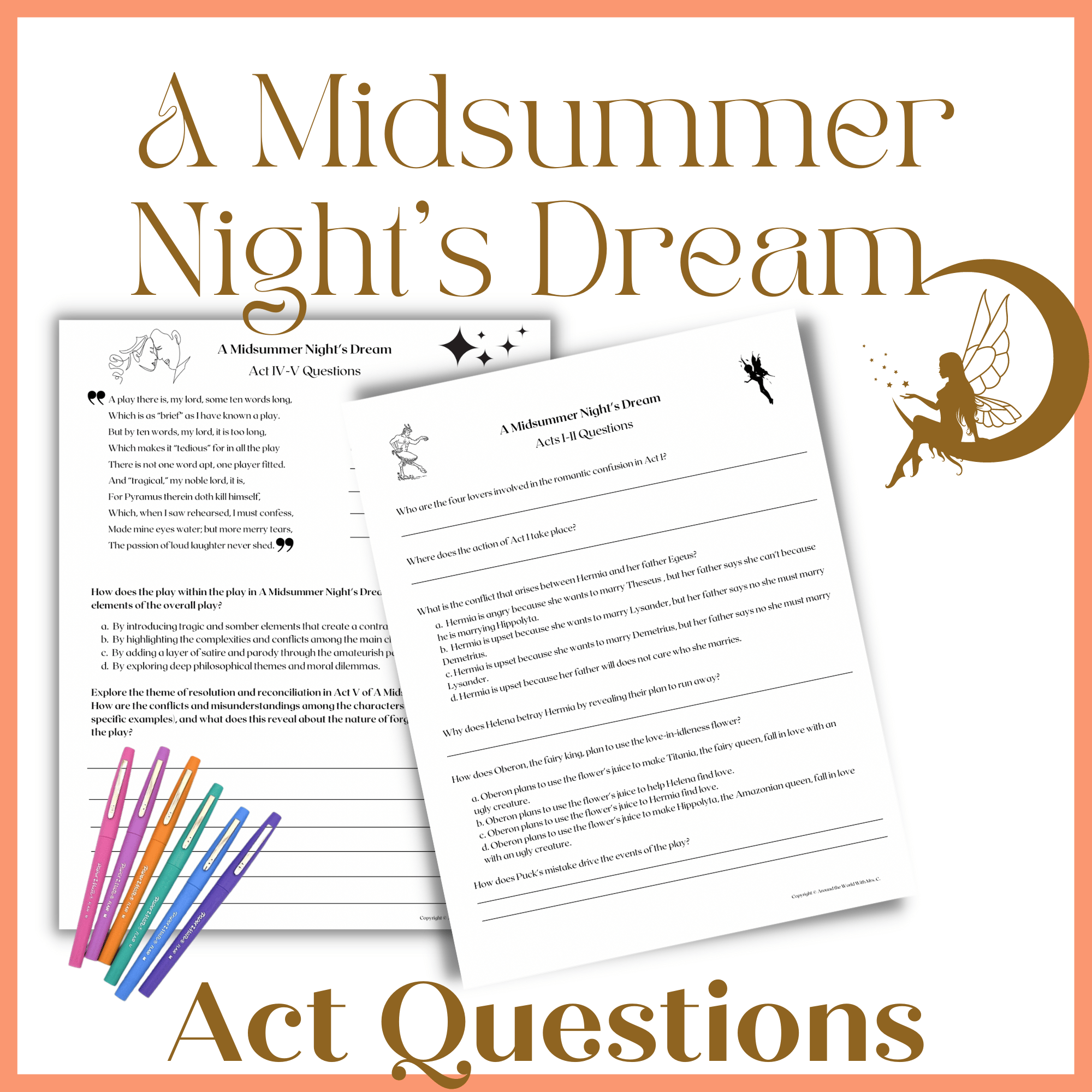 A Midsummer Night's Dream Act Questions | Made By Teachers