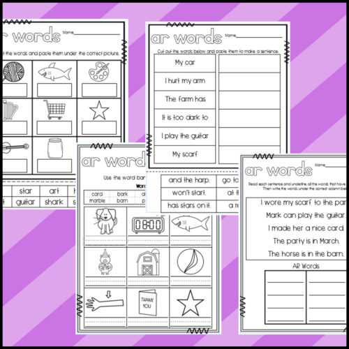 AR Words Phonics Worksheets | Made By Teachers