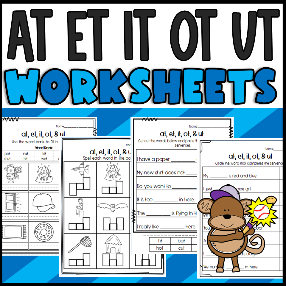 at, et, it, ot, and ut Word Family Worksheets | Made By Teachers