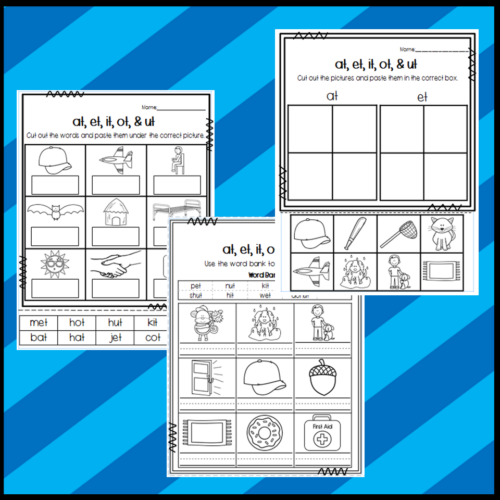 at, et, it, ot, and ut Word Family Worksheets | Made By Teachers
