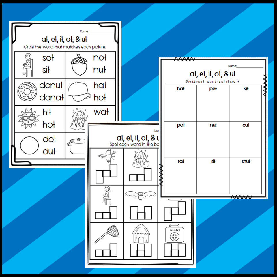 at, et, it, ot, and ut Word Family Worksheets | Made By Teachers