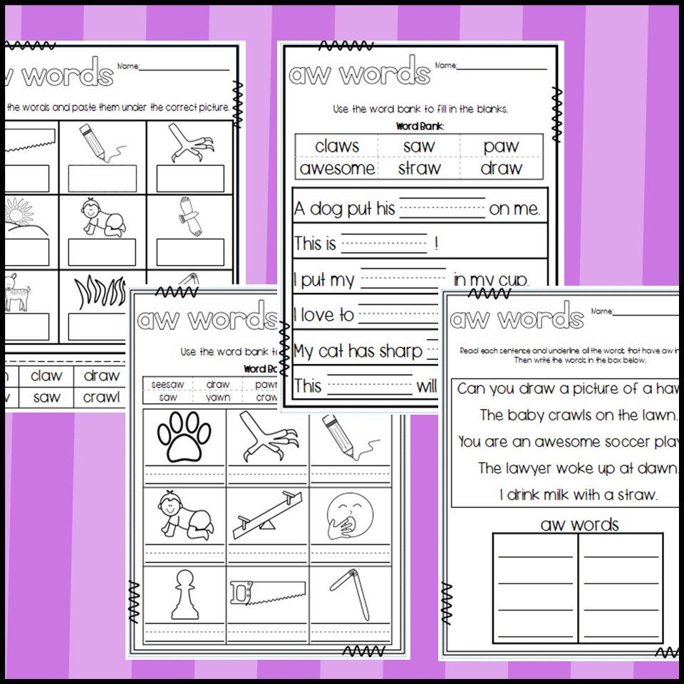AW Words Worksheets | Made By Teachers