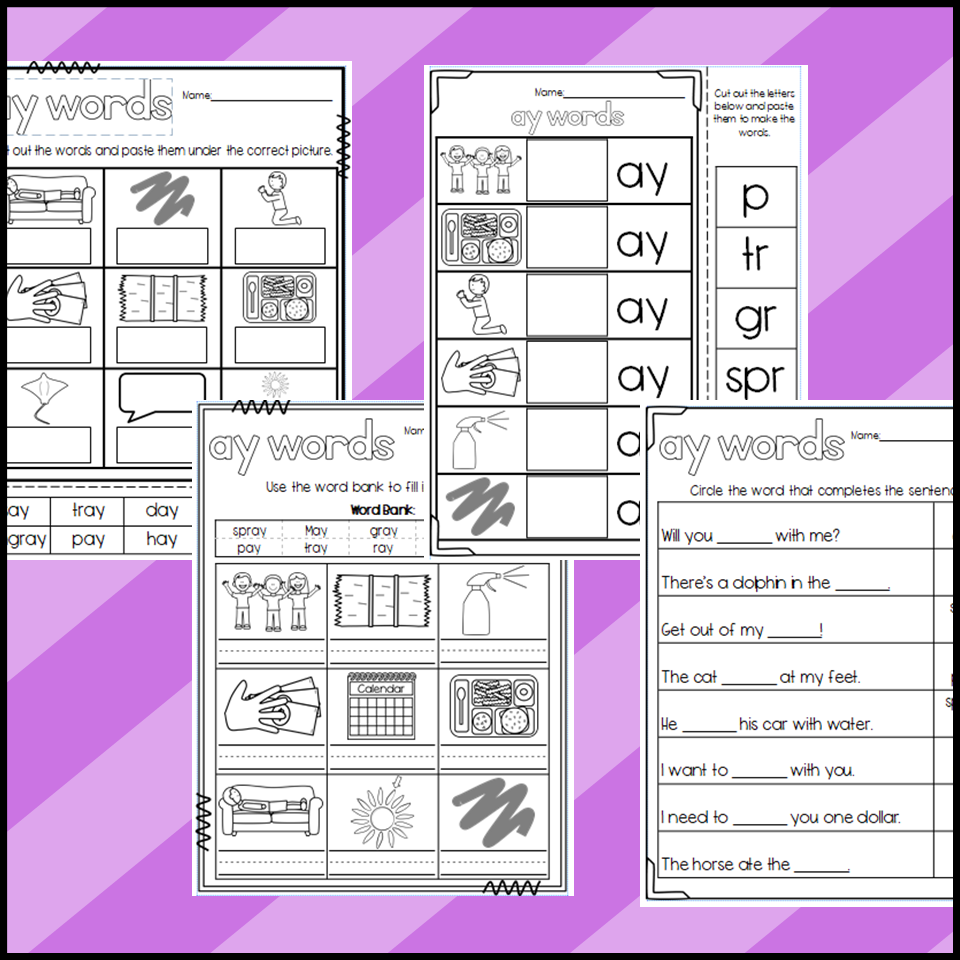 AY Words Worksheets | Made By Teachers