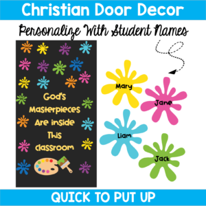 Christian Back to School Door Decor: God's Masterpieces | Made By Teachers