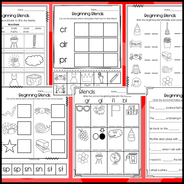 Beginning Blends Worksheets: Sorts, Cloze, Sequencing, and More | Made ...