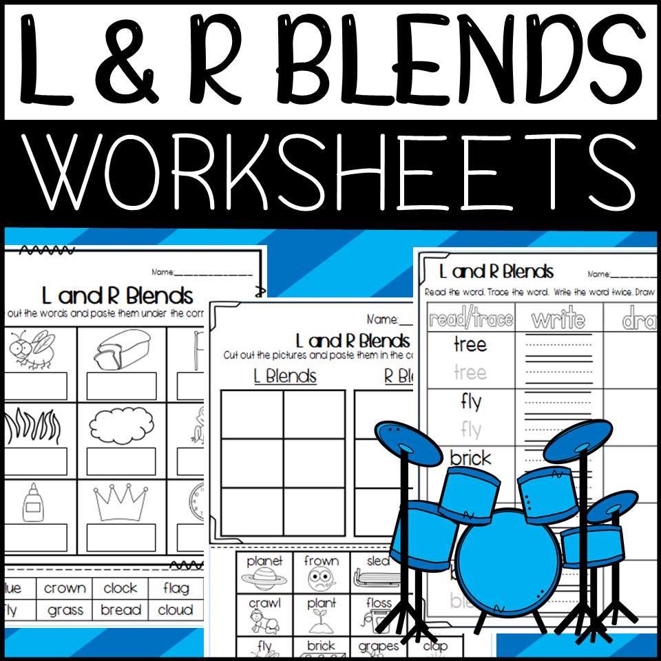 Beginning Blends L and R: Cut and Paste Sorts, Cloze Worksheets, & More ...