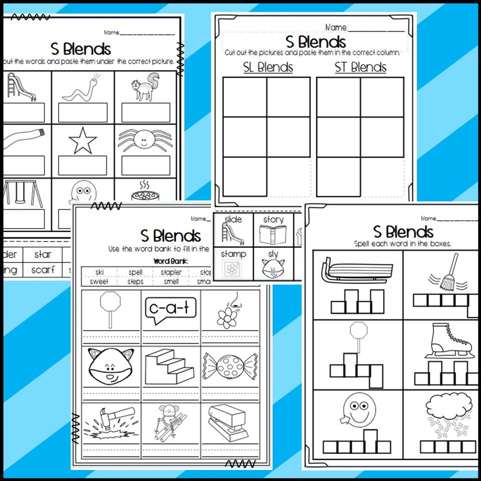 Beginning S Blends Worksheets | Made By Teachers