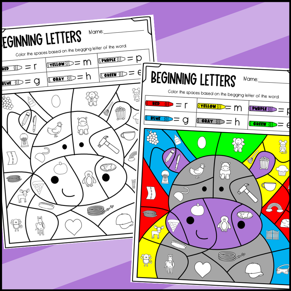 Beginning Sounds Color by Code Worksheets | Made By Teachers