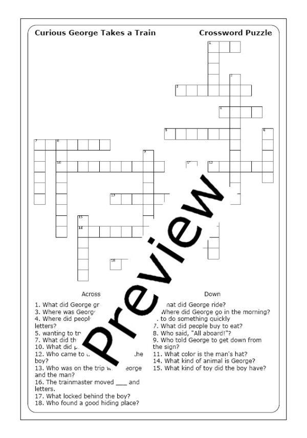 "Curious George Takes a Train" worksheets | Made By Teachers