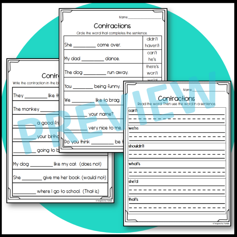 Contractions: Worksheets and Sorts | Made By Teachers