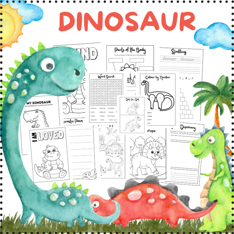 Dinosaur Activity Booklet -Dinosaur Activities For Preschool-Dinosaur ...