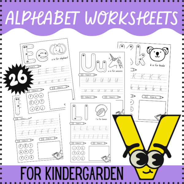 Kindergarten Alphabet Worksheets{ Writing-Reading-Coloring-Tracing ...
