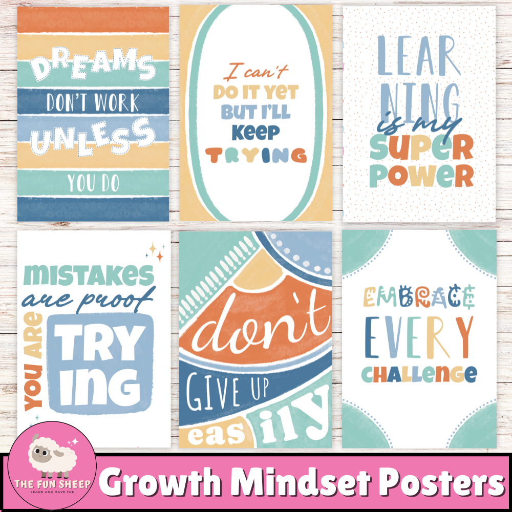 Growth Mindset Posters | Motivational Posters and Quotes Bulletin Board ...