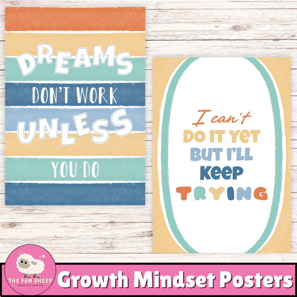 Growth Mindset Posters | Motivational Posters and Quotes Bulletin Board ...