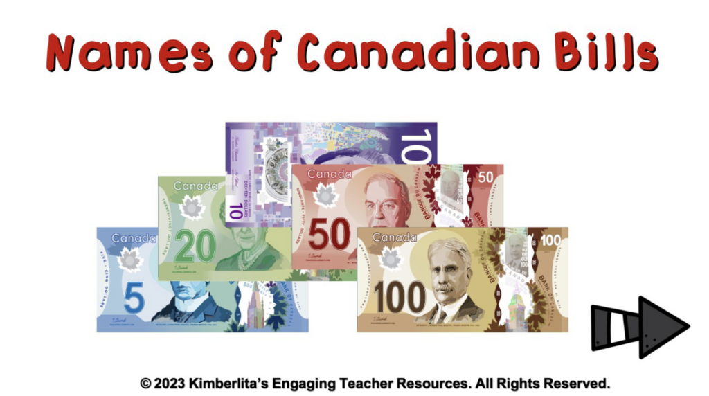 Names of Canadian Bills (Interactive Slides) | Made By Teachers