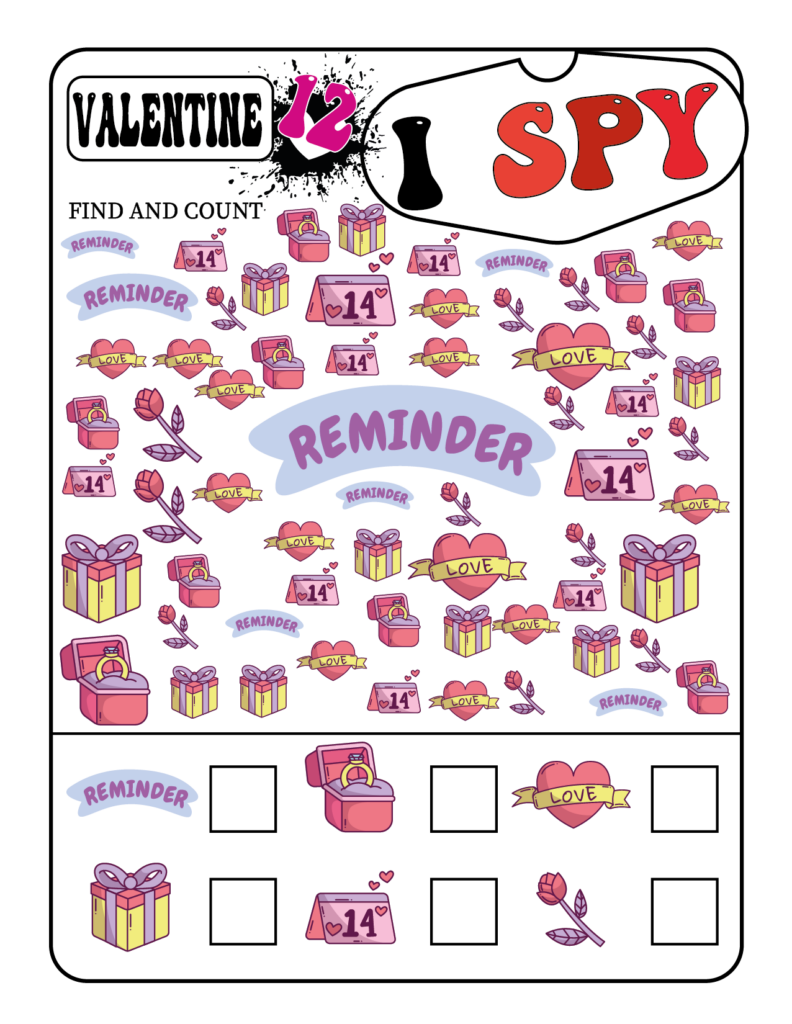 Love is in the Air with I Spy Valentine: Printable Game ! | Made By ...