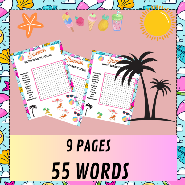 END OF THE YEAR GIANT SUMMER Word Search Puzzle Worksheet Activity ...