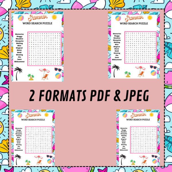 END OF THE YEAR GIANT SUMMER Word Search Puzzle Worksheet Activity ...