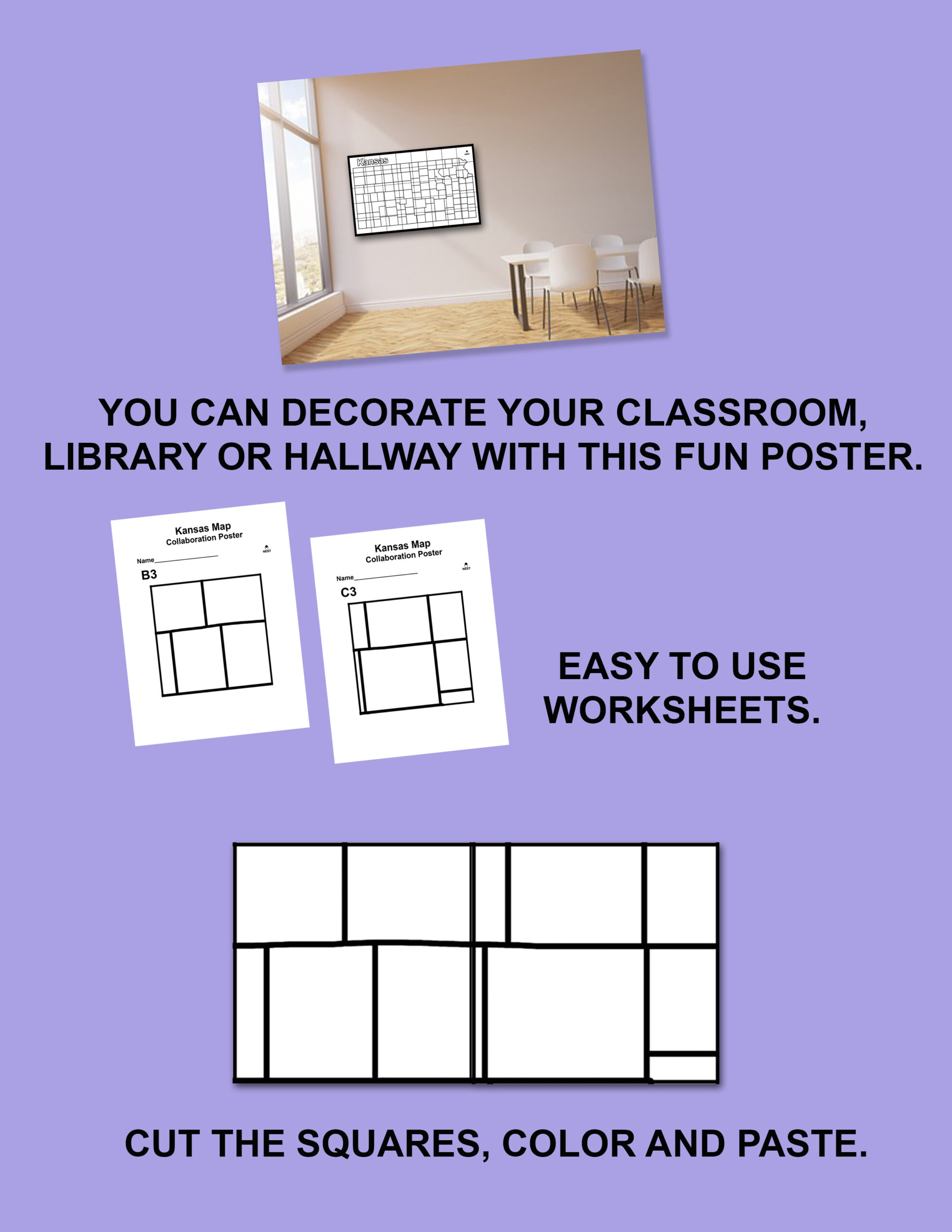 Kansas Map Collaboration Poster | Made By Teachers