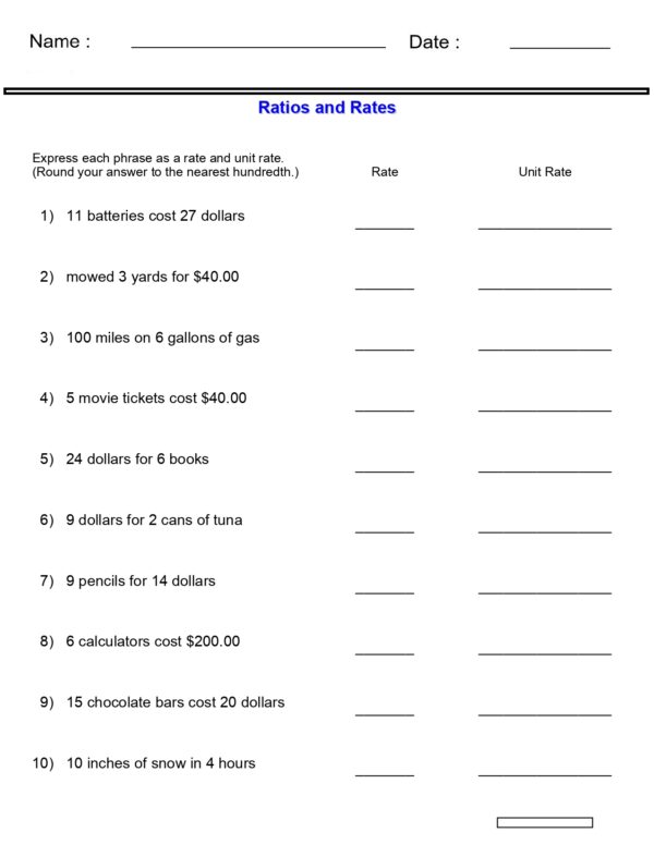 Ratio Worksheets - Ratios and Rates Worksheets | Made By Teachers