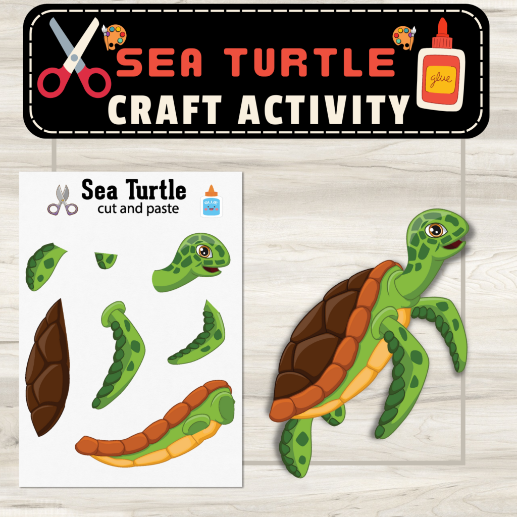 Sea Turtle Craft Cut & Paste Activity: Dive into Ocean Exploration ...