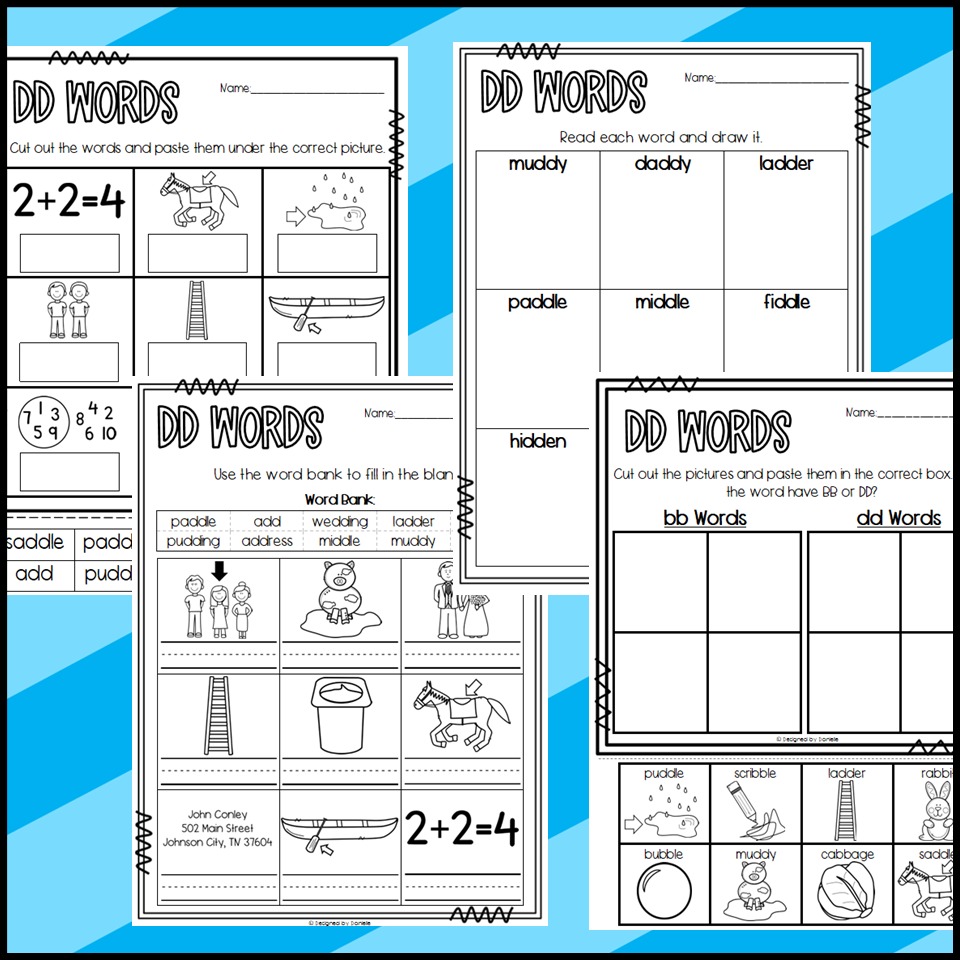 DD Words No Prep Worksheets: Double Letters | Made By Teachers