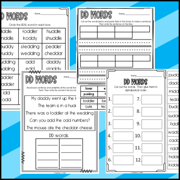 DD Words No Prep Worksheets: Double Letters | Made By Teachers