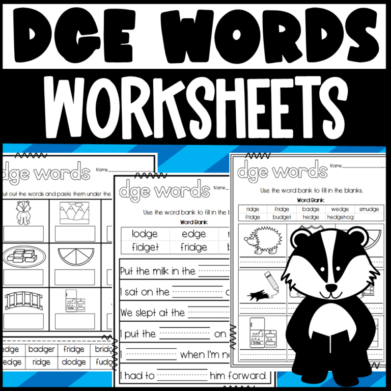 DGE Words Worksheets | Made By Teachers