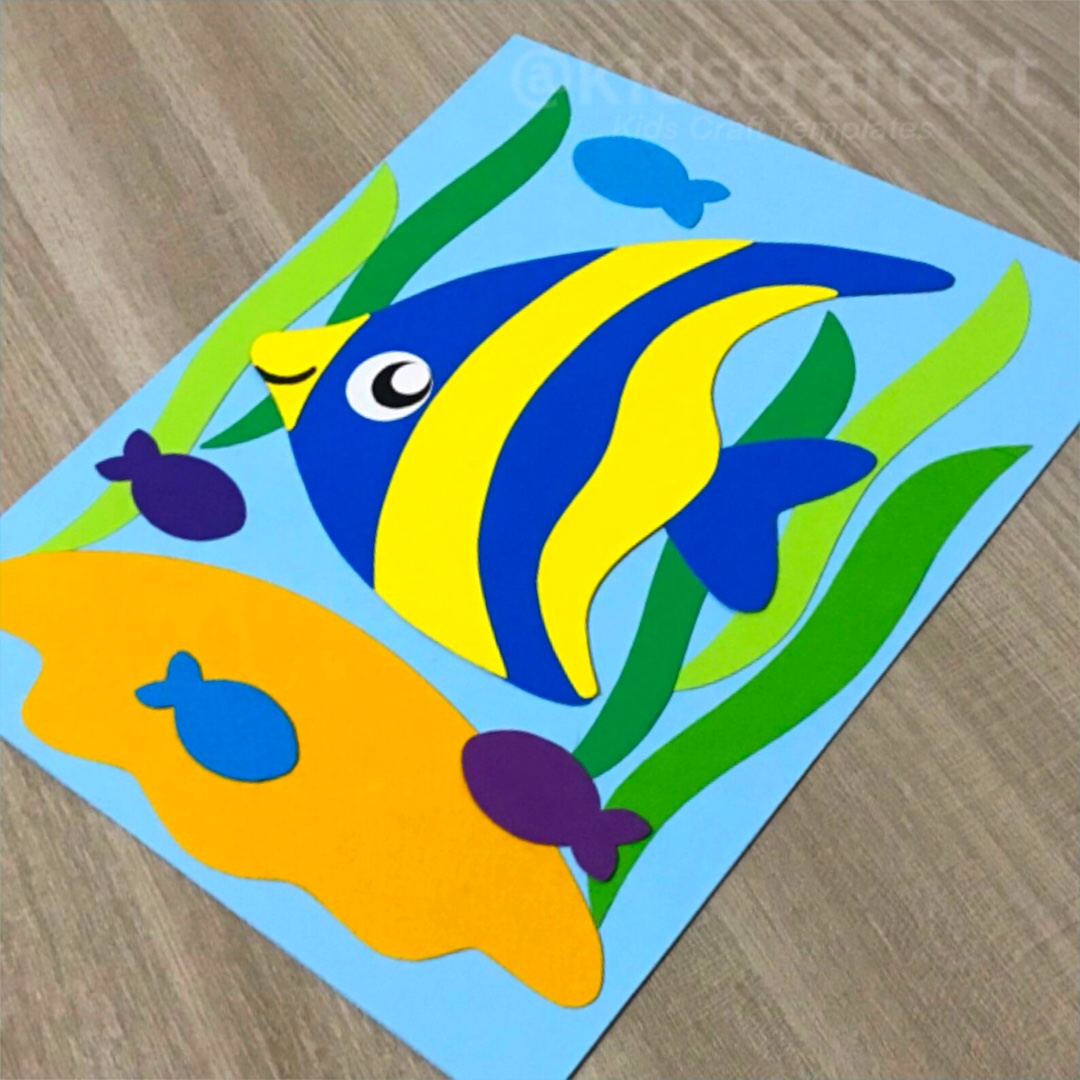 2D Shape Under the Sea Fish Craft Ocean Habitat Animals Summer Crafts ...