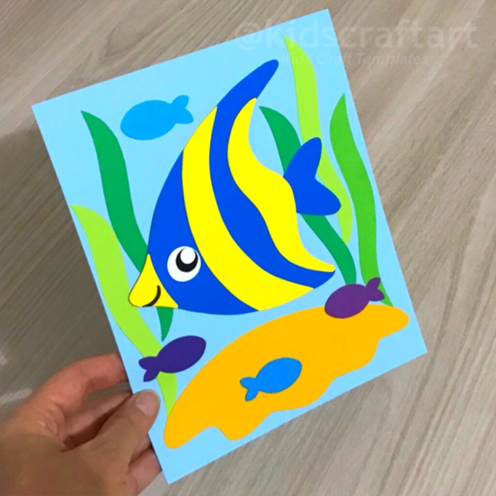 2D Shape Under the Sea Fish Craft Ocean Habitat Animals Summer Crafts ...