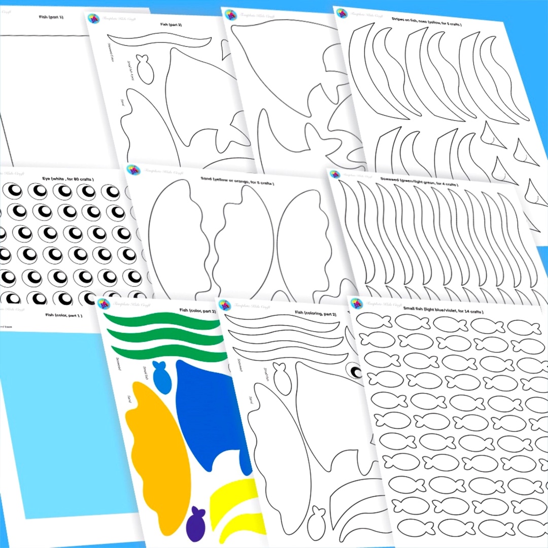 2D Shape Under the Sea Fish Craft Ocean Habitat Animals Summer Crafts ...