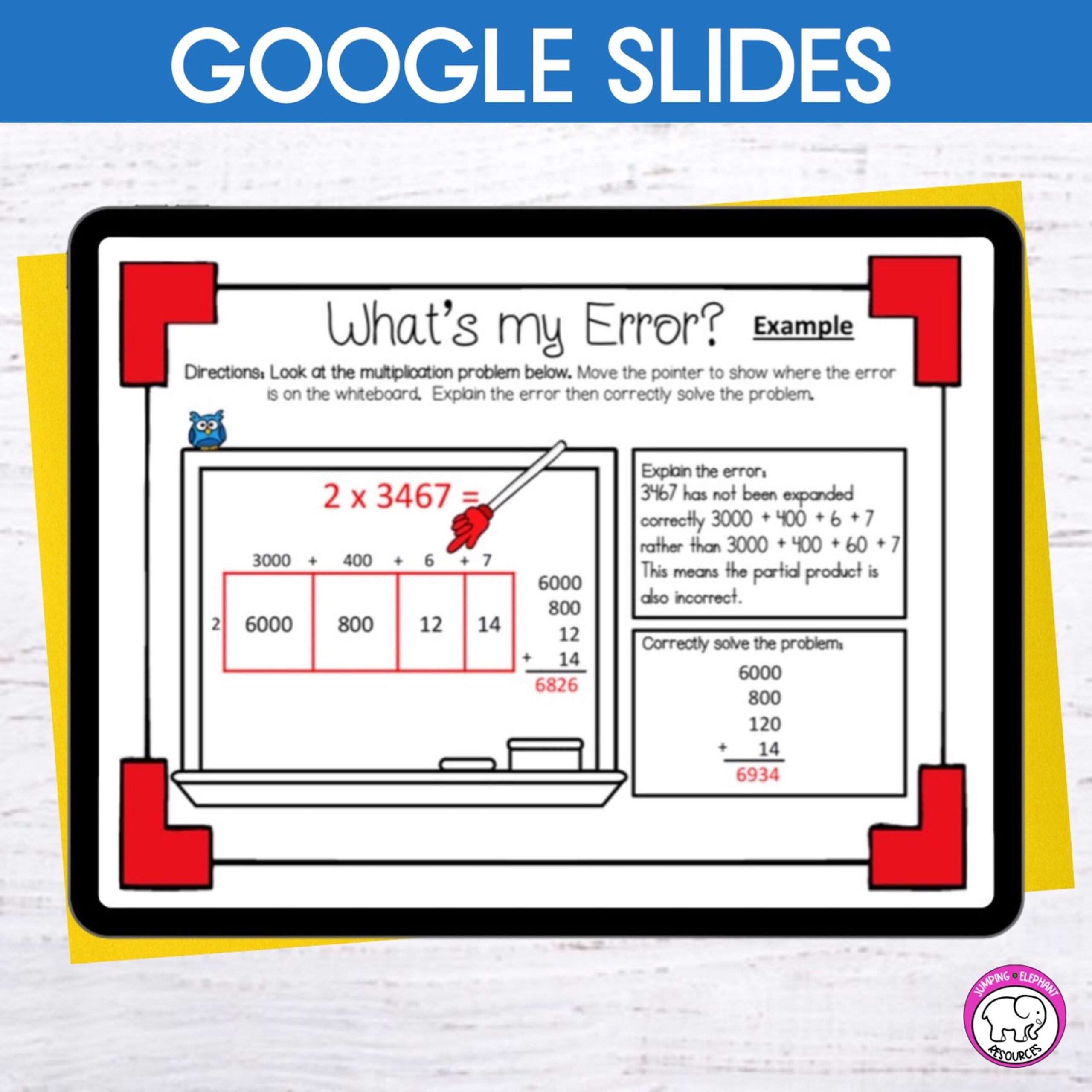 Error Analysis 4 x 1 digit Area Model Multiplication Google Slides and ... Error Analysis 4 x 1 digit Area Model Multiplication Google Slides and ...