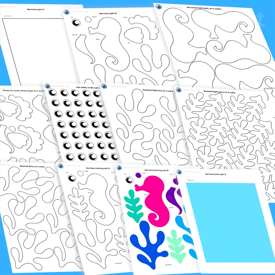 2D Shape Under the Sea Horse Craft Ocean Habitat Animals Life Crafts ...