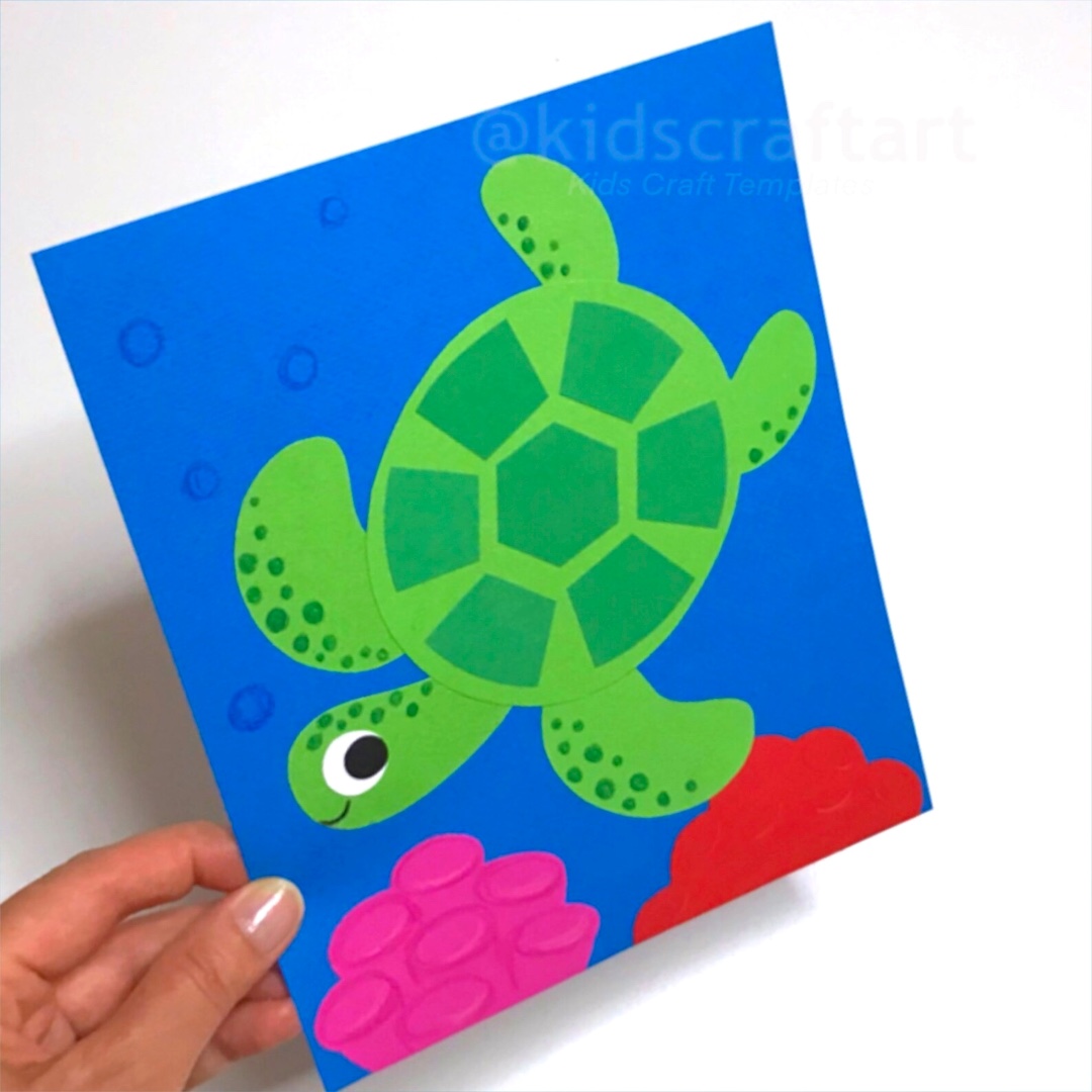 2D Shape Under the Sea Turtle Craft Ocean Habitat Animals Summer Crafts ...
