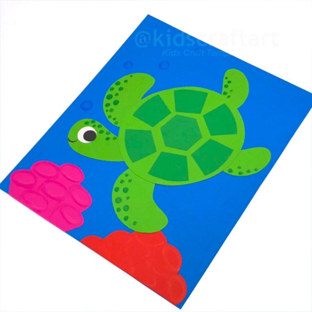 2D Shape Under the Sea Turtle Craft Ocean Habitat Animals Summer Crafts ...